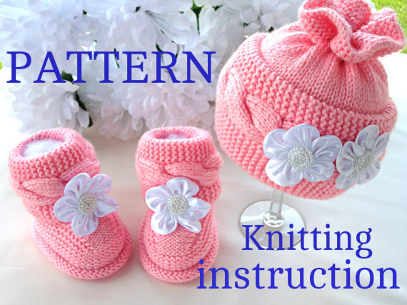 Baby P A T T E R N Knitting Baby Set Baby Shoes Knitted Baby Hat ...