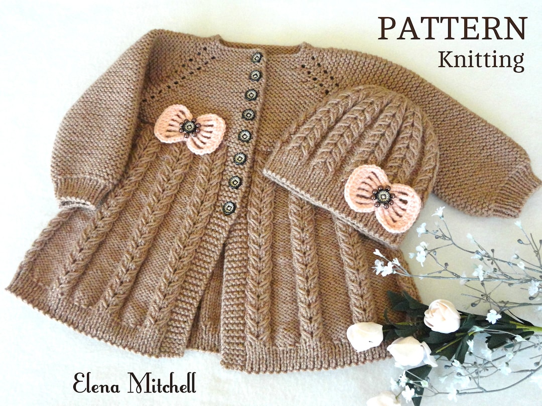 Knitting PATTERN Baby Jacket Knitted Baby Cardigan Baby Hat Baby Beanie ...