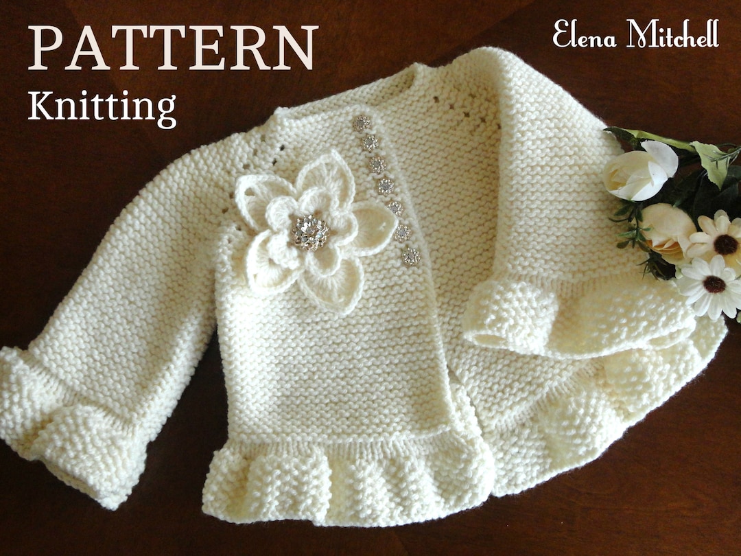 Knitting PATTERN Baby Jacket Baby Cardigan Garter Stitch Knit Pattern ...