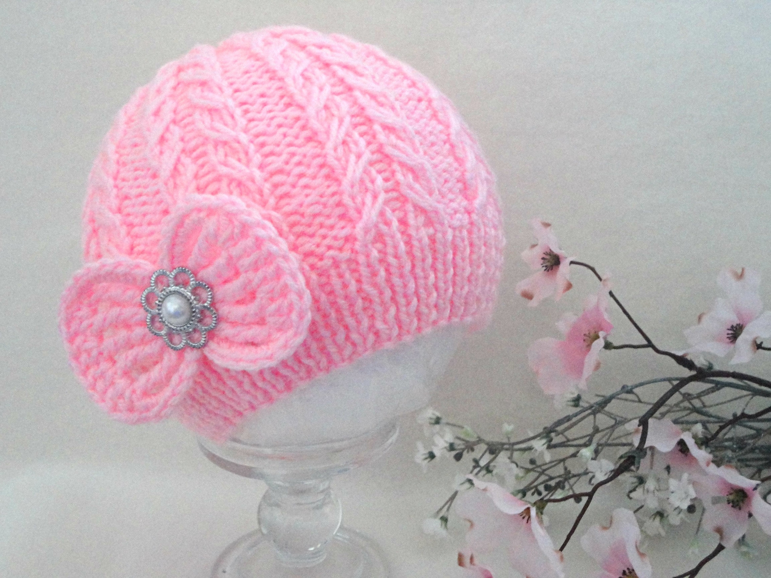 Knitting PATTERN Baby Hat Baby Beanie Knitted Baby Girl Hat Baby Girl ...
