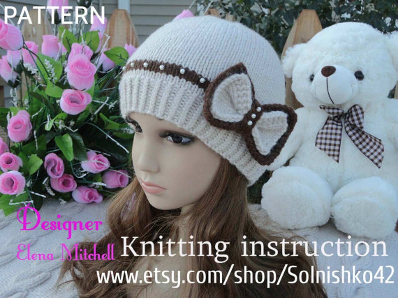 Knitting PATTERN Hat Knitted Girls Beanie Women Hat Pattern - Etsy