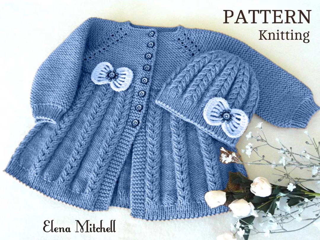 Knitting PATTERN Baby Jacket Knitted Baby Cardigan Baby Hat Baby Beanie ...