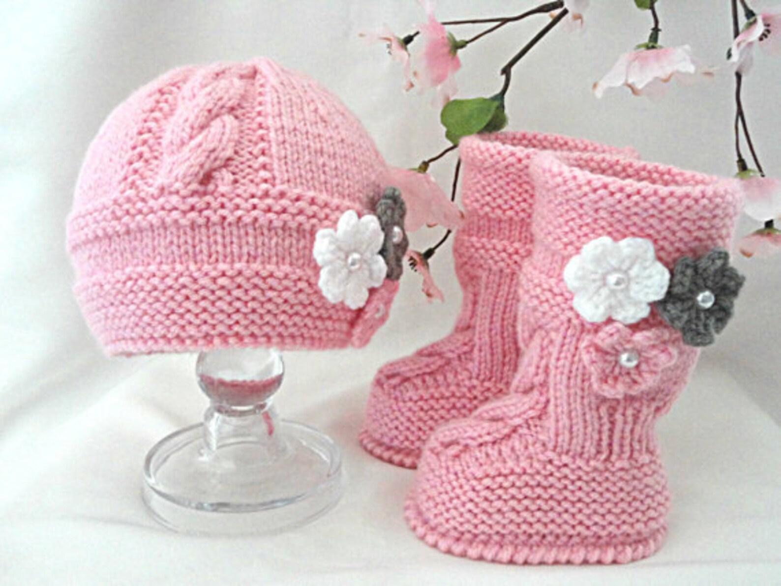 Knitting PATTERN Baby Set Knitted Baby Hat Baby Shoes Infant - Etsy
