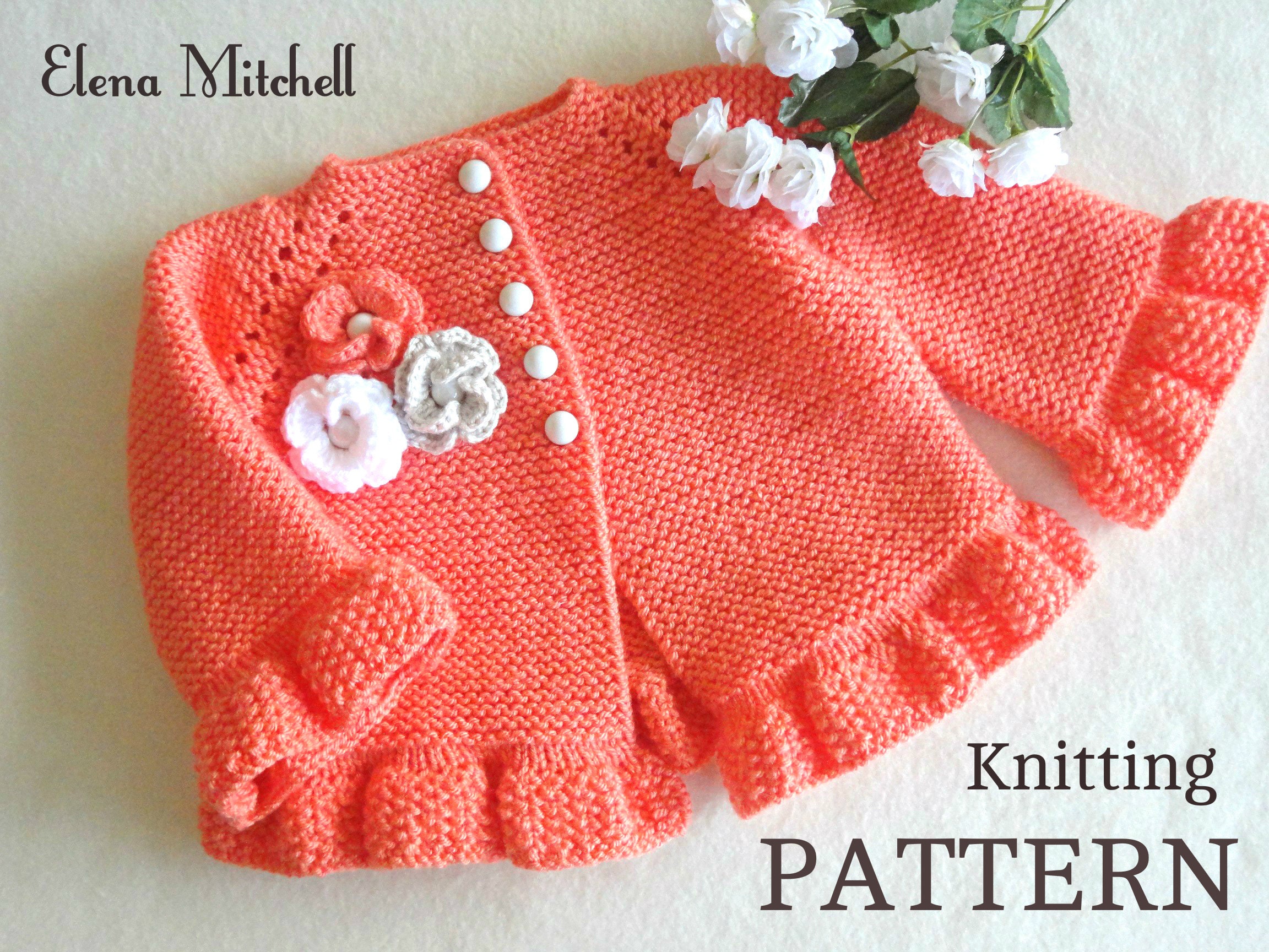 Knitting PATTERN Baby Jacket Baby Cardigan Garter Stitch Baby Sweater ...