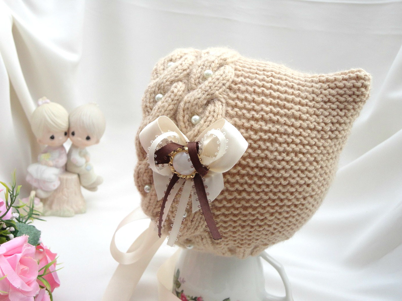 Knitting PATTERN Baby Bonnet Knitting INSTRUCTION Baby Hat Newborn ...