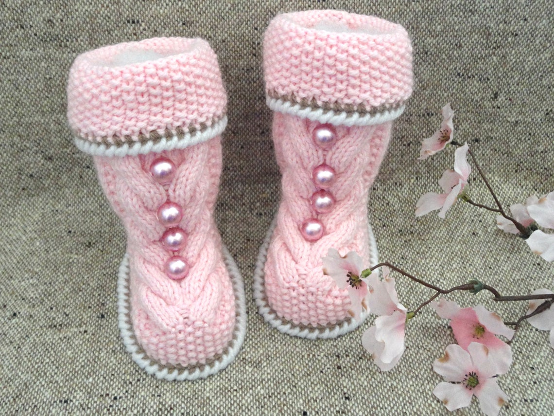 Knitting PATTERN Baby Booties Baby Shoes Pattern Knitted Baby - Etsy