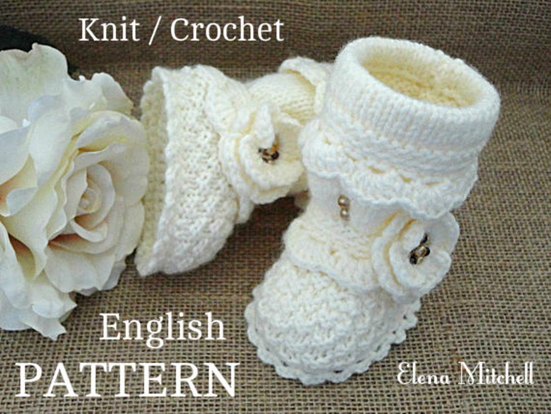 Knitting PATTERN Baby Booties Baby Shoes Knitted Baby Girl Booty Infant ...