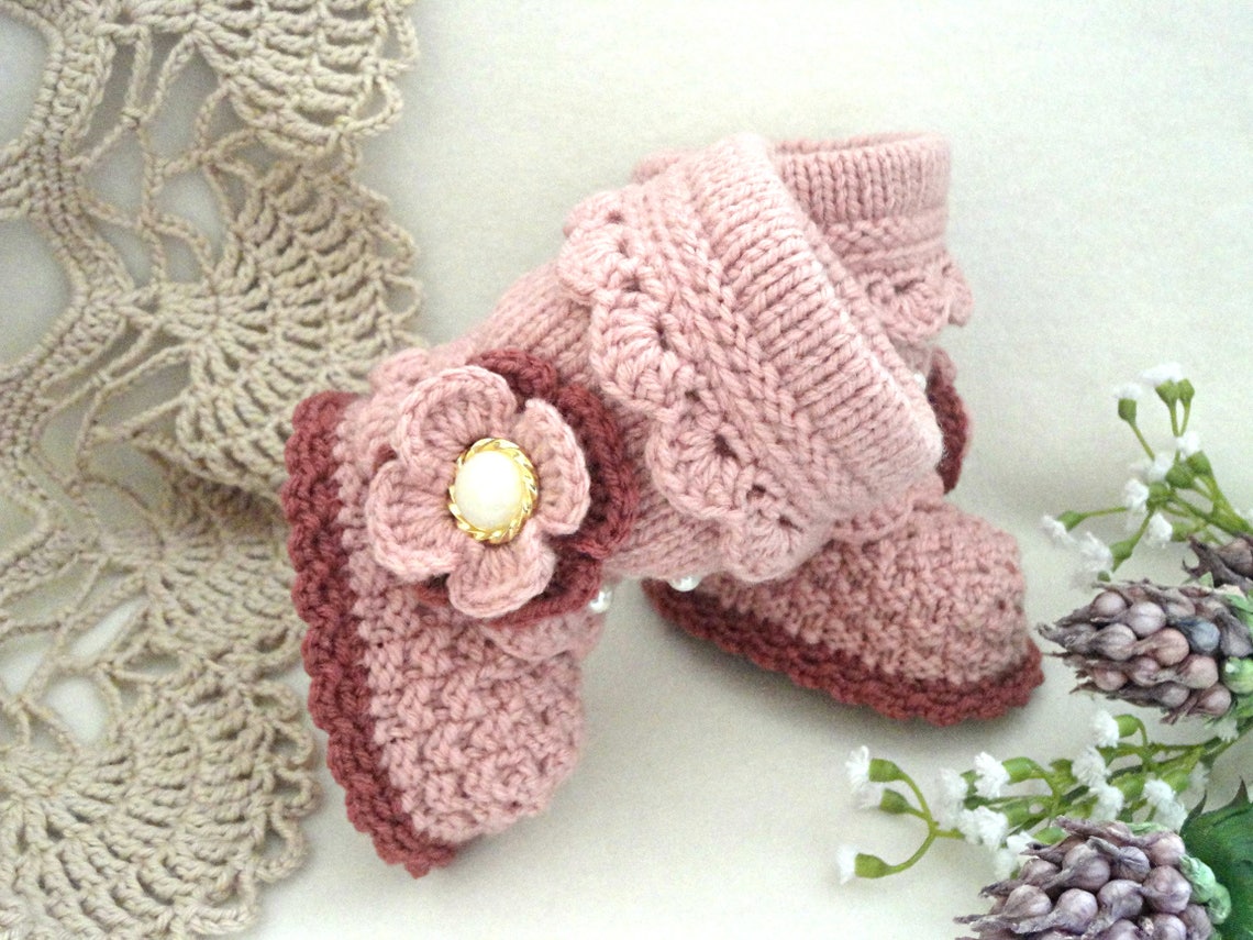 Knitting PATTERN Baby Booties Baby Shoes Knitted Baby Girl - Etsy