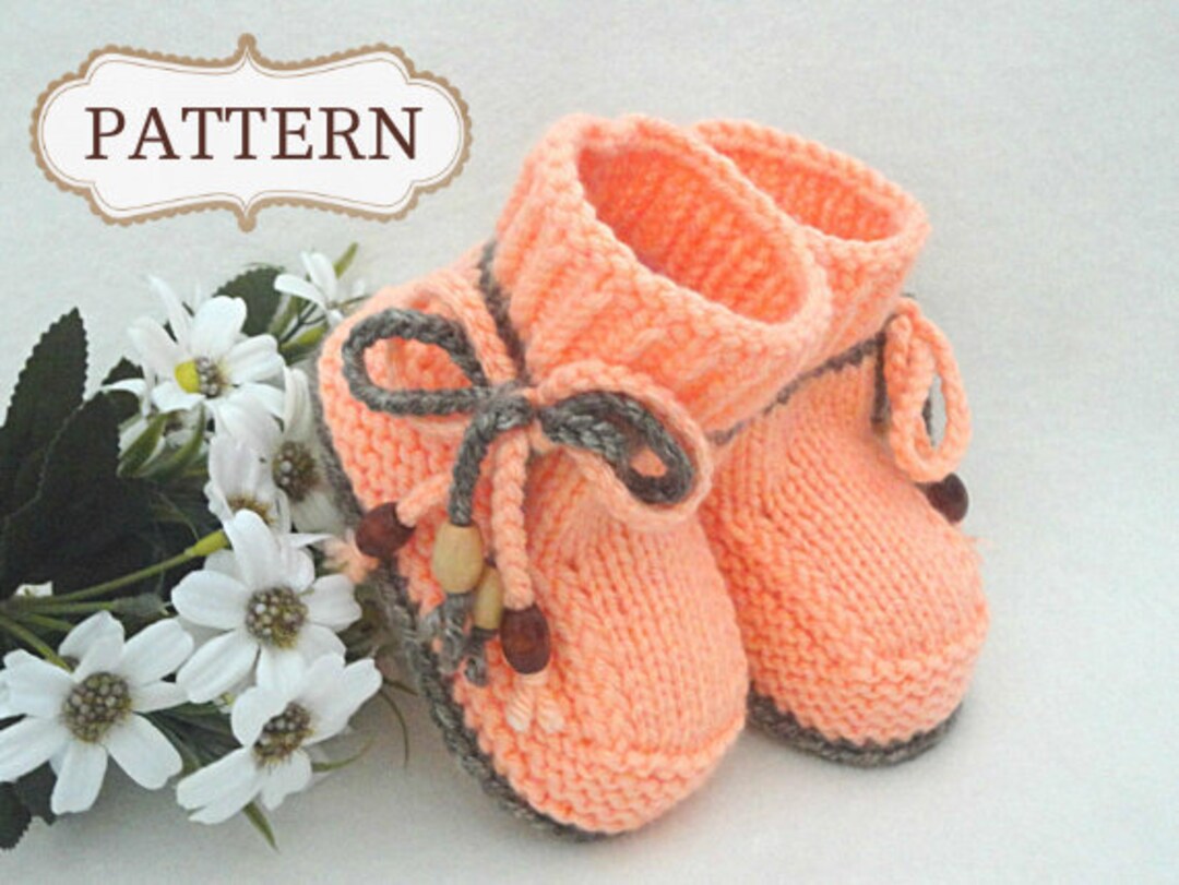 Knitting PATTERN Baby Shoes Baby Booties Knitted Baby Booty Baby Girl ...