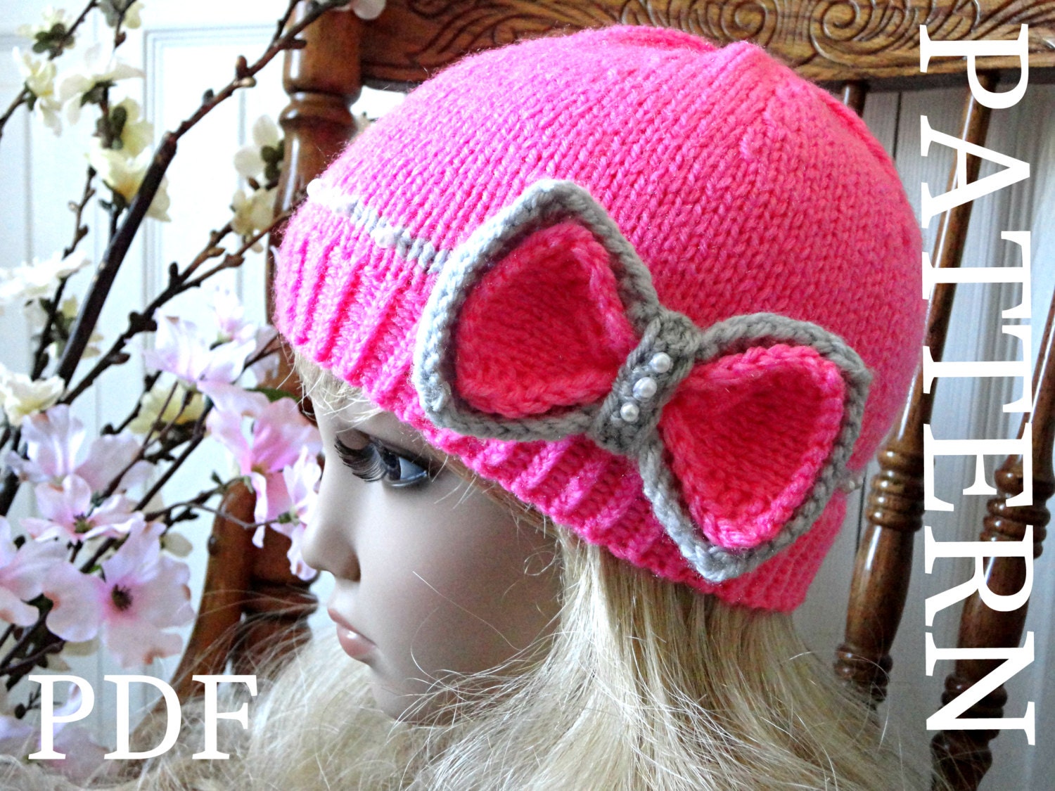 Knitting PATTERN Hat Knitted Girls Beanie Women Hat Pattern - Etsy