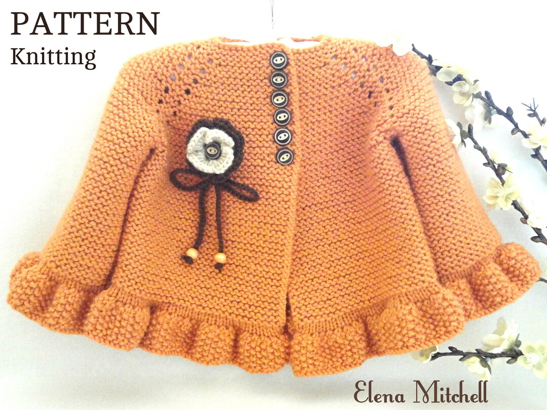 Knitting PATTERN Baby Jacket Baby Cardigan Garter Stitch Knit Pattern ...