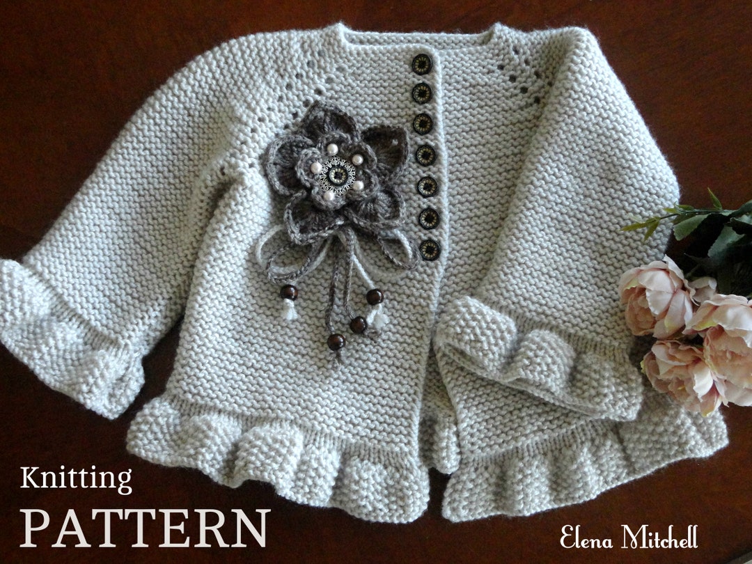 Knitting PATTERN Baby Jacket Baby Cardigan Garter Stitch Knit Pattern ...
