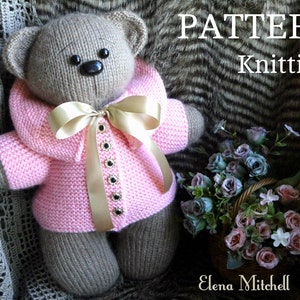 Knitting PATTERN Teddy Bear Toy Animal Pattern Knitted Bear Flat Work ...