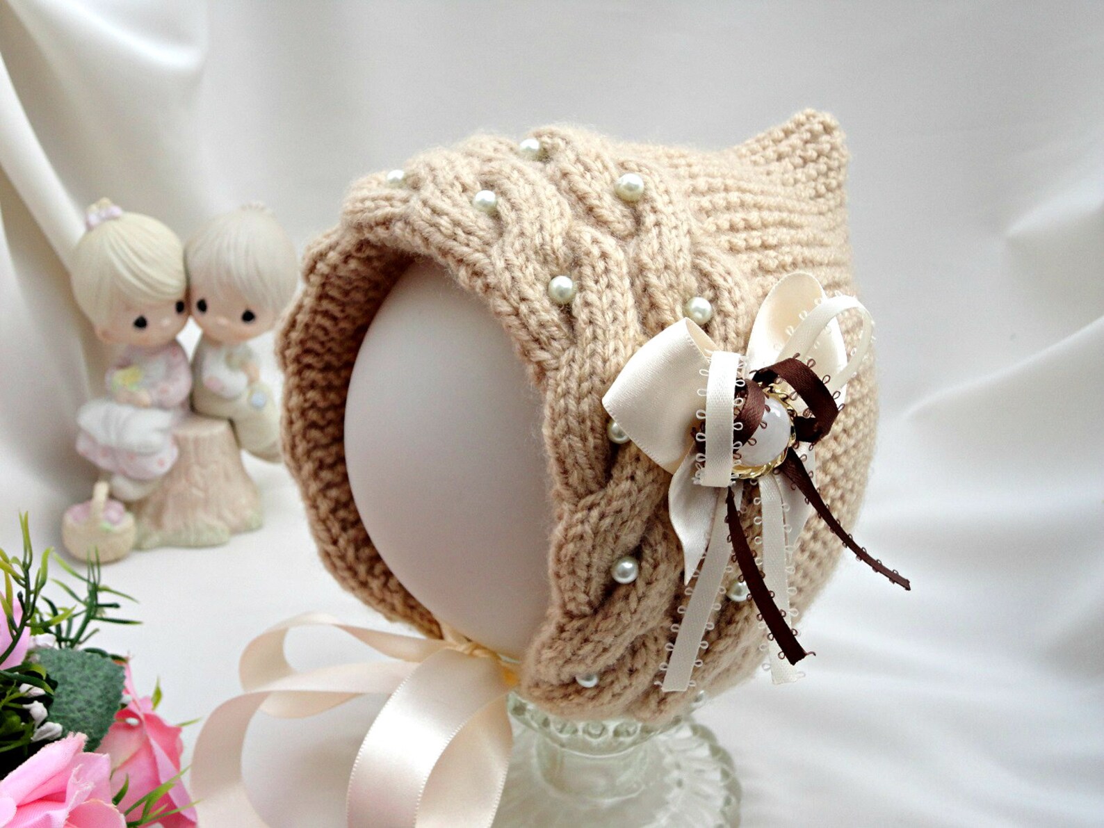 Knitting PATTERN Baby Bonnet Knitting INSTRUCTION Baby Hat | Etsy