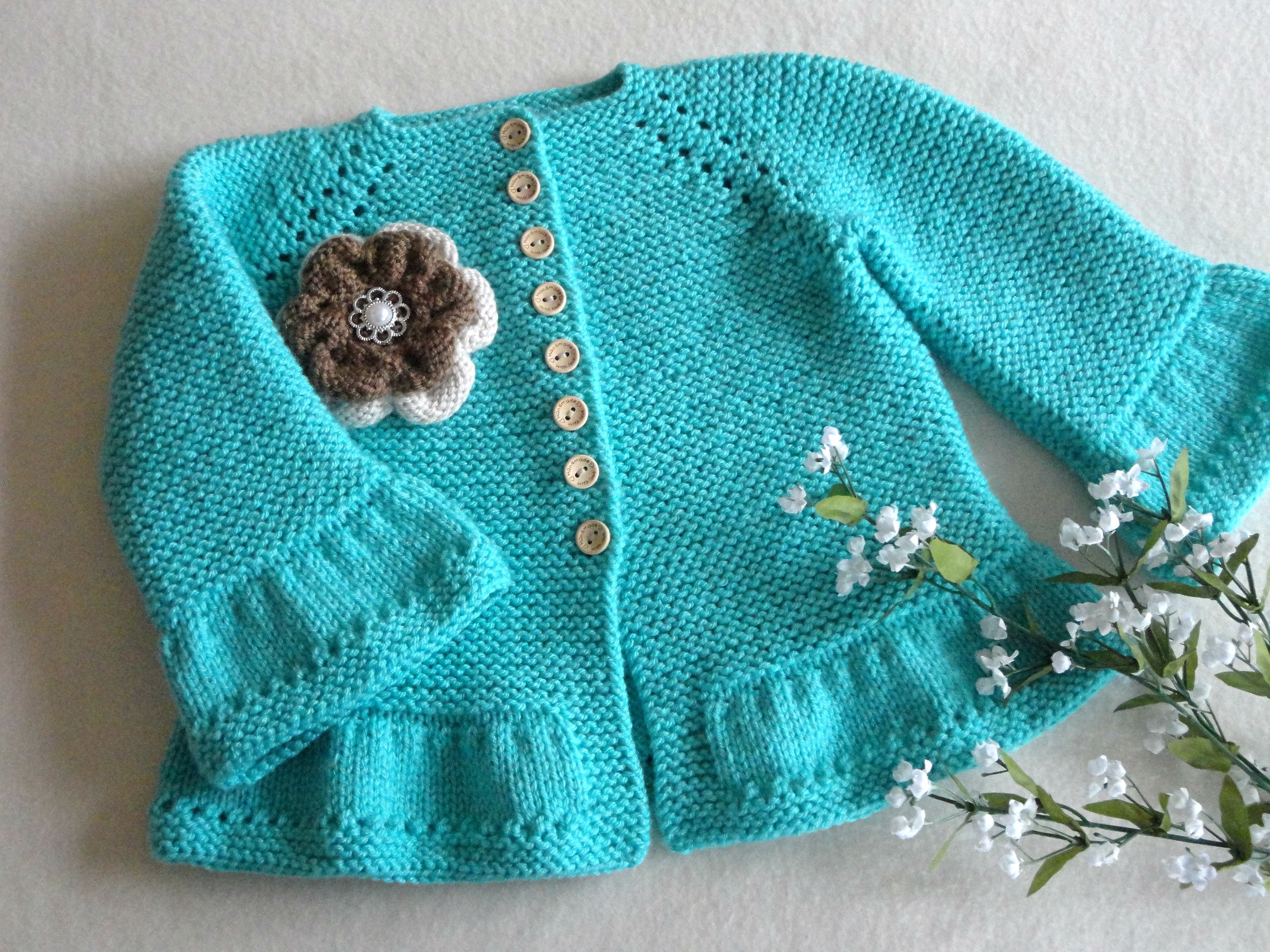 Knitting PATTERN Baby Jacket Baby Girl Cardigan Garter Stitch | Etsy