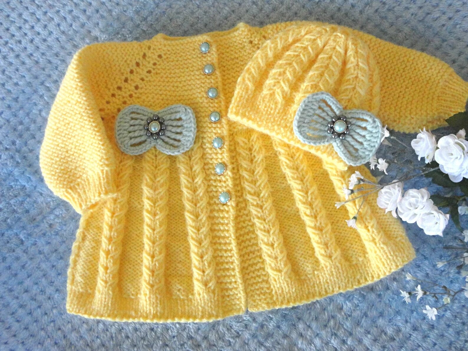 Knitting PATTERN Baby Jacket Knitted Baby Cardigan Knitted Cables Baby ...
