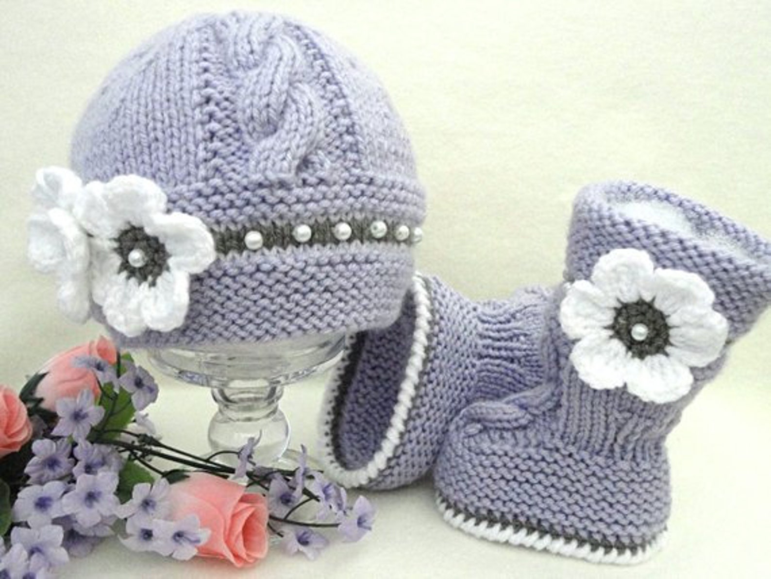 Knitting PATTERN Baby Set Infant Knit PATTERN Newborn Baby Shoes ...