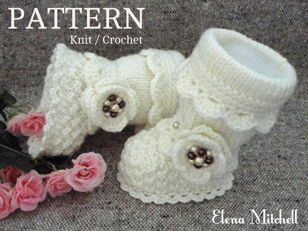 Knitting PATTERN Baby Booties Baby Shoes Knitted Baby Girl Booty Infant ...
