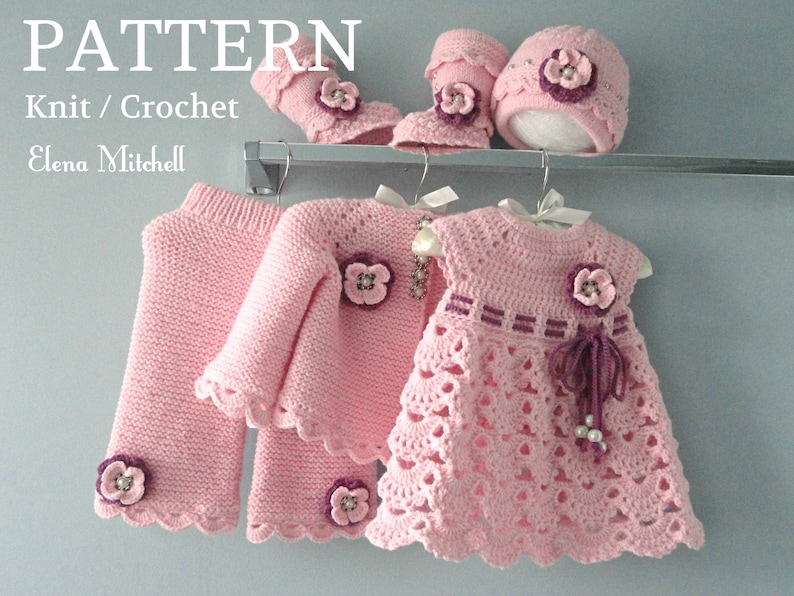 Knitting Pattern Baby Cardigan Baby Pants Crochet Pattern Baby Dress ...