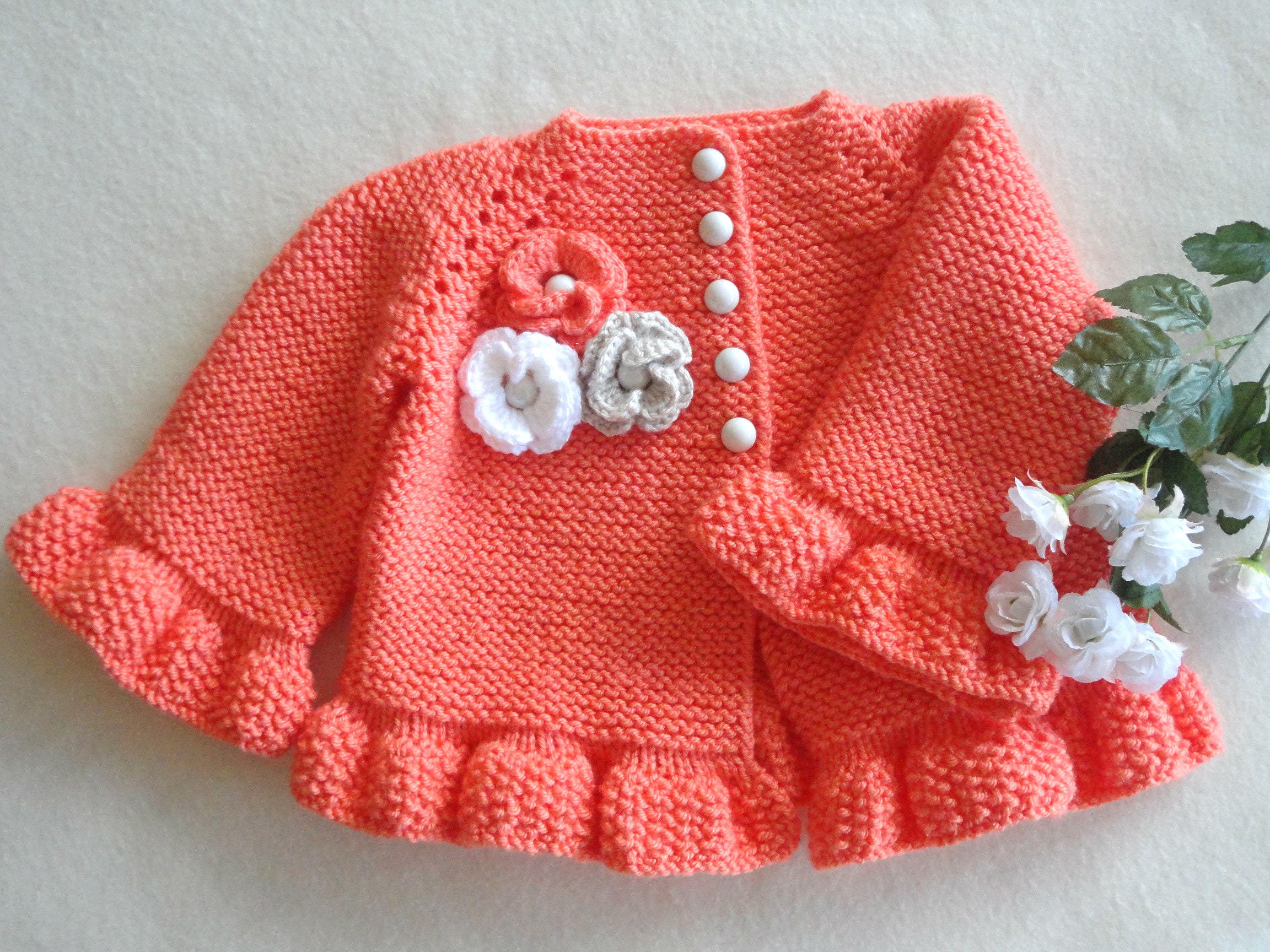 Knitting PATTERN Baby Jacket Baby Cardigan Garter Stitch Knit Pattern ...