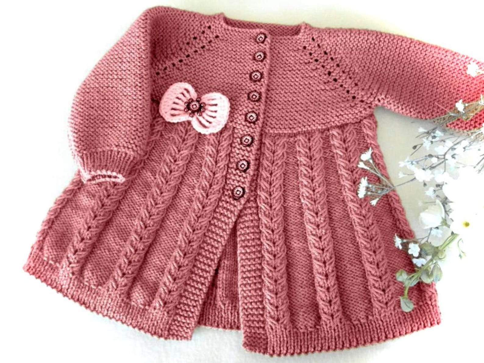 Knitting PATTERN Baby Jacket Knitted Baby Cardigan Knitted Cables Baby ...