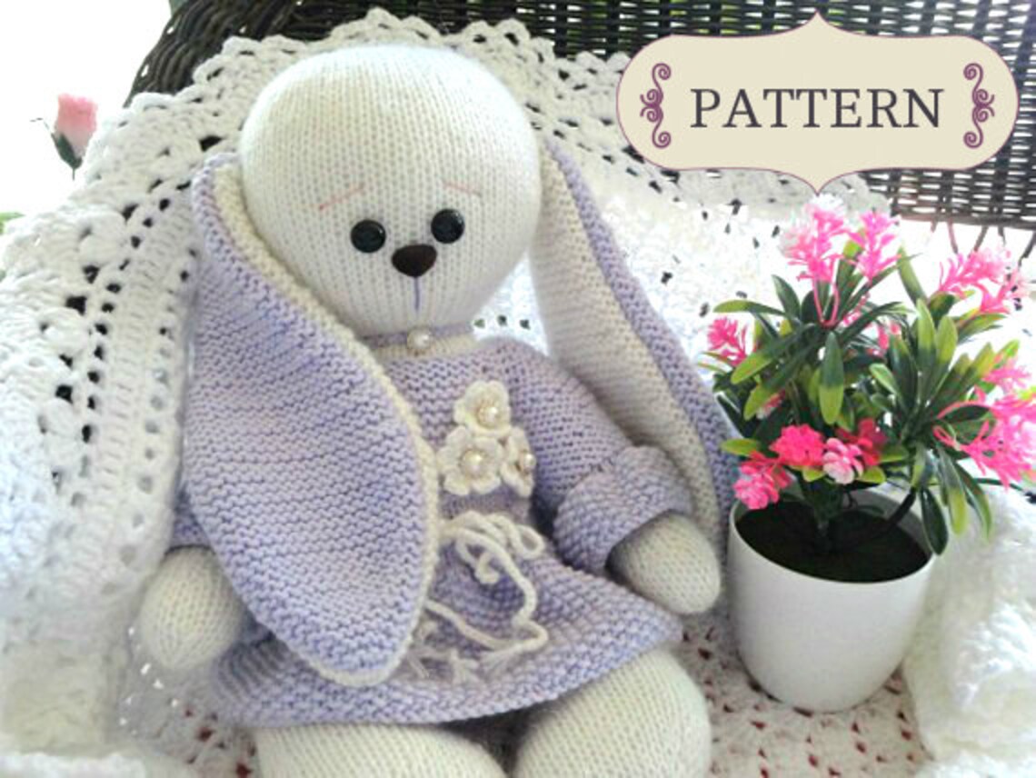 Knitting PATTERN Bunny Rabbit Toy Animal Pattern Knitted Bunny | Etsy