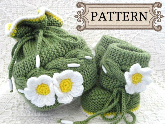 Knitting PATTERN Baby Set Baby Shoes Knitted Baby Hat Pattern | Etsy