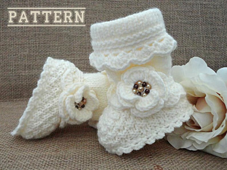 Knitting PATTERN Baby Booties Baby Shoes Knitted Baby Girl | Etsy