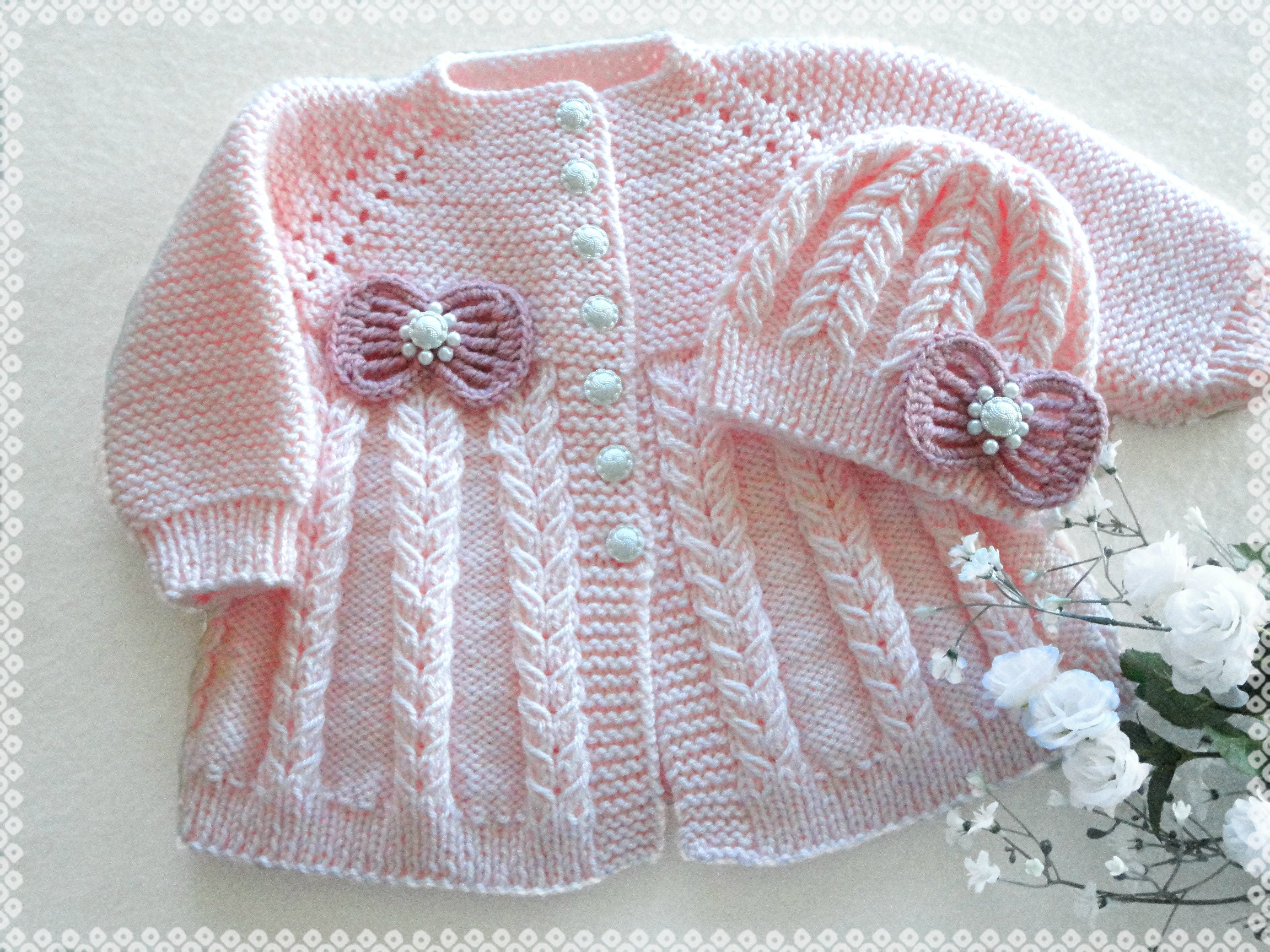 Knitting PATTERN Baby Jacket Knitted Baby Cardigan Baby Hat | Etsy