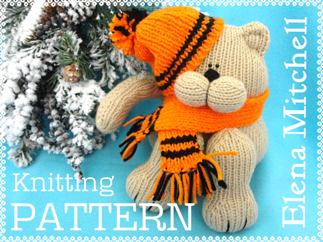 Knitting PATTERN Animal Knitted Cat Stuffed Toys Patterns Children Toy ...
