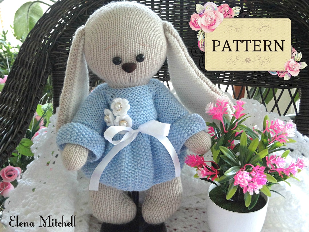 Knitting PATTERN Bunny Rabbit Toy Animal Pattern Knitted Bunny Pattern ...