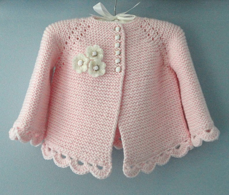 Knitting PATTERN Baby Jacket Baby Cardigan Garter Stitch Knit Pattern ...
