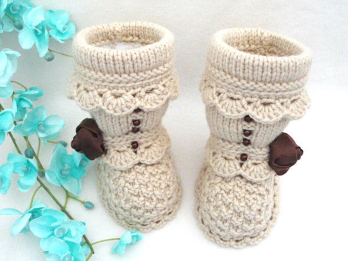 Knitting PATTERN Baby Booties Baby Shoes Knitted Baby Girl - Etsy Canada