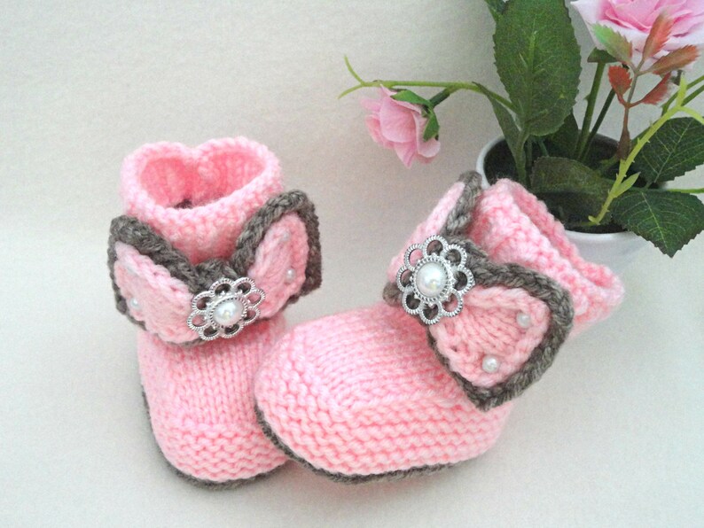 Knitting PATTERN Baby Shoes Baby Booties Knitted Baby Booty Baby Girl ...