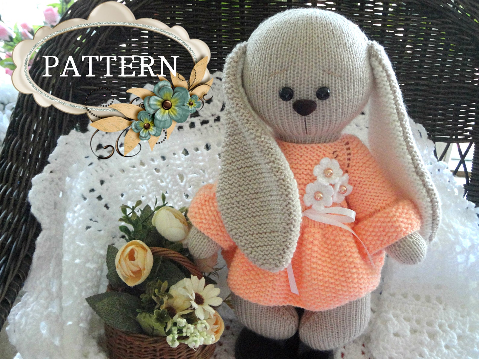 Knitting PATTERN Bunny Rabbit Toy Animal Pattern Knitted Bunny | Etsy