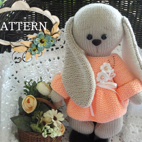 Knitting PATTERN Bunny Rabbit Toy Animal Pattern Knitted Bunny - Etsy