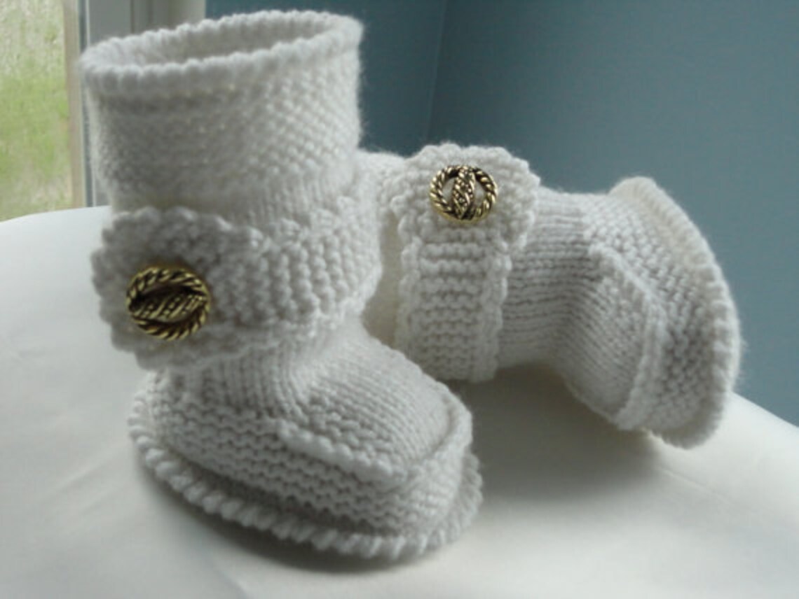 Knitting PATTERN Baby Booties Baby Shoes Knitted Baby Uggs Baby Boots ...