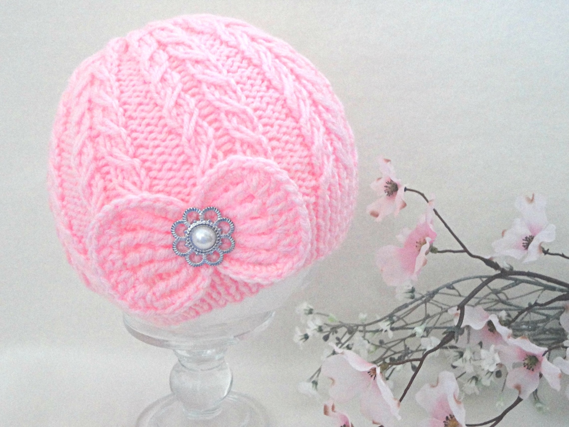 Knitting PATTERN Baby Hat Baby Beanie Knitted Baby Girl Hat Baby Girl ...