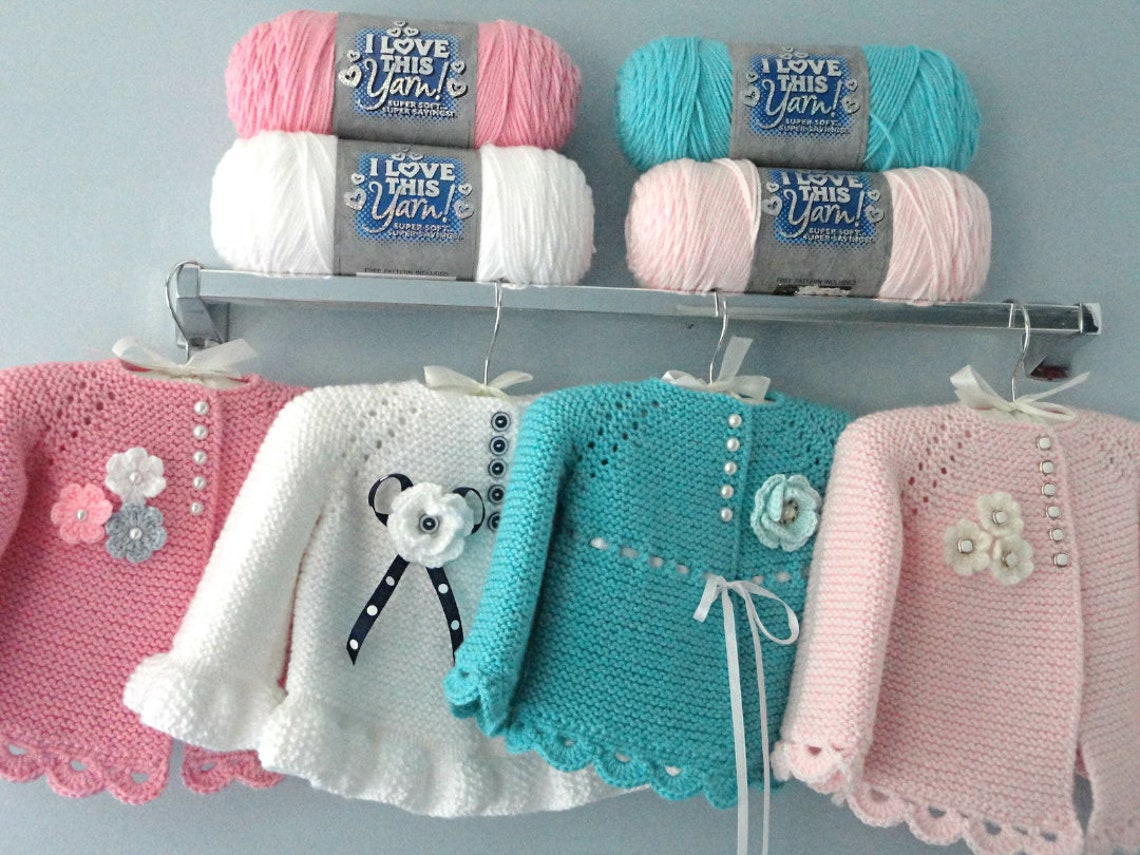 Knitting PATTERN Baby Jacket Baby Cardigan Garter Stitch Knit Pattern ...