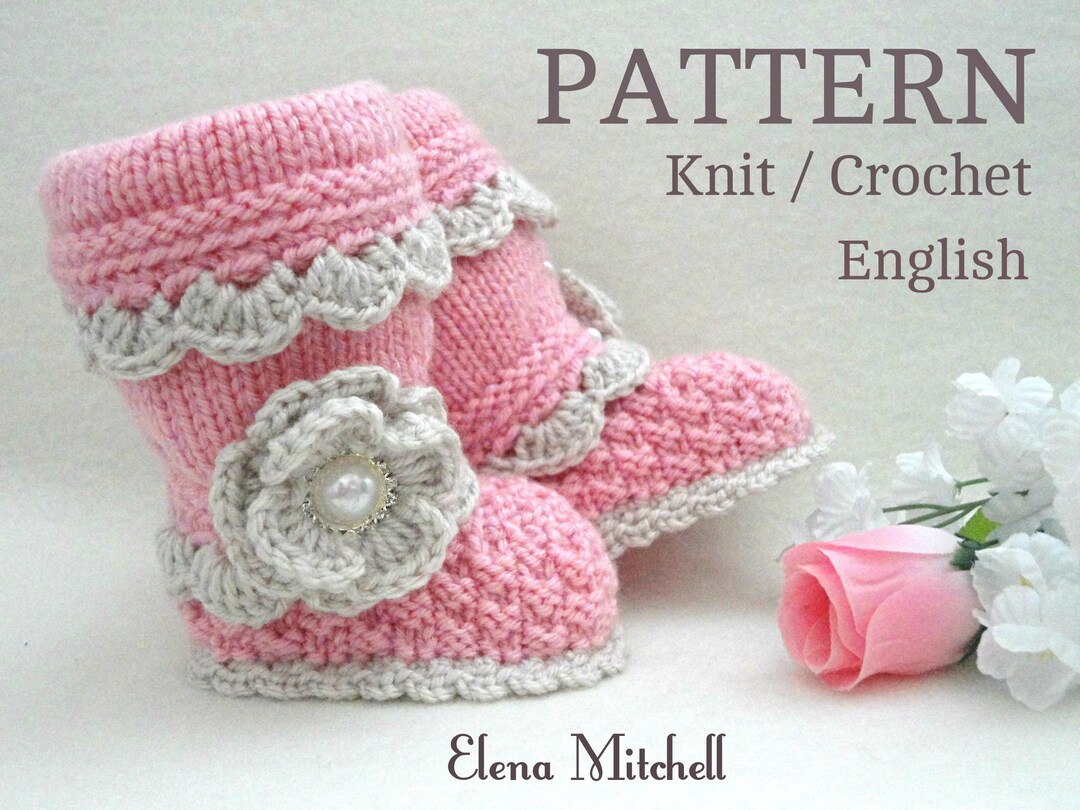 Knitting PATTERN Baby Booties Baby Shoes Knitted Baby Girl Booty Infant ...