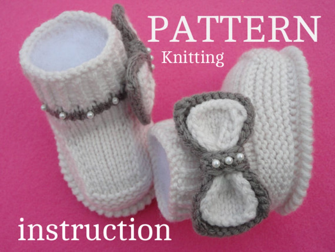 Knitting PATTERN Baby Shoes Knitted Baby Booties Baby Girl Shoes ...