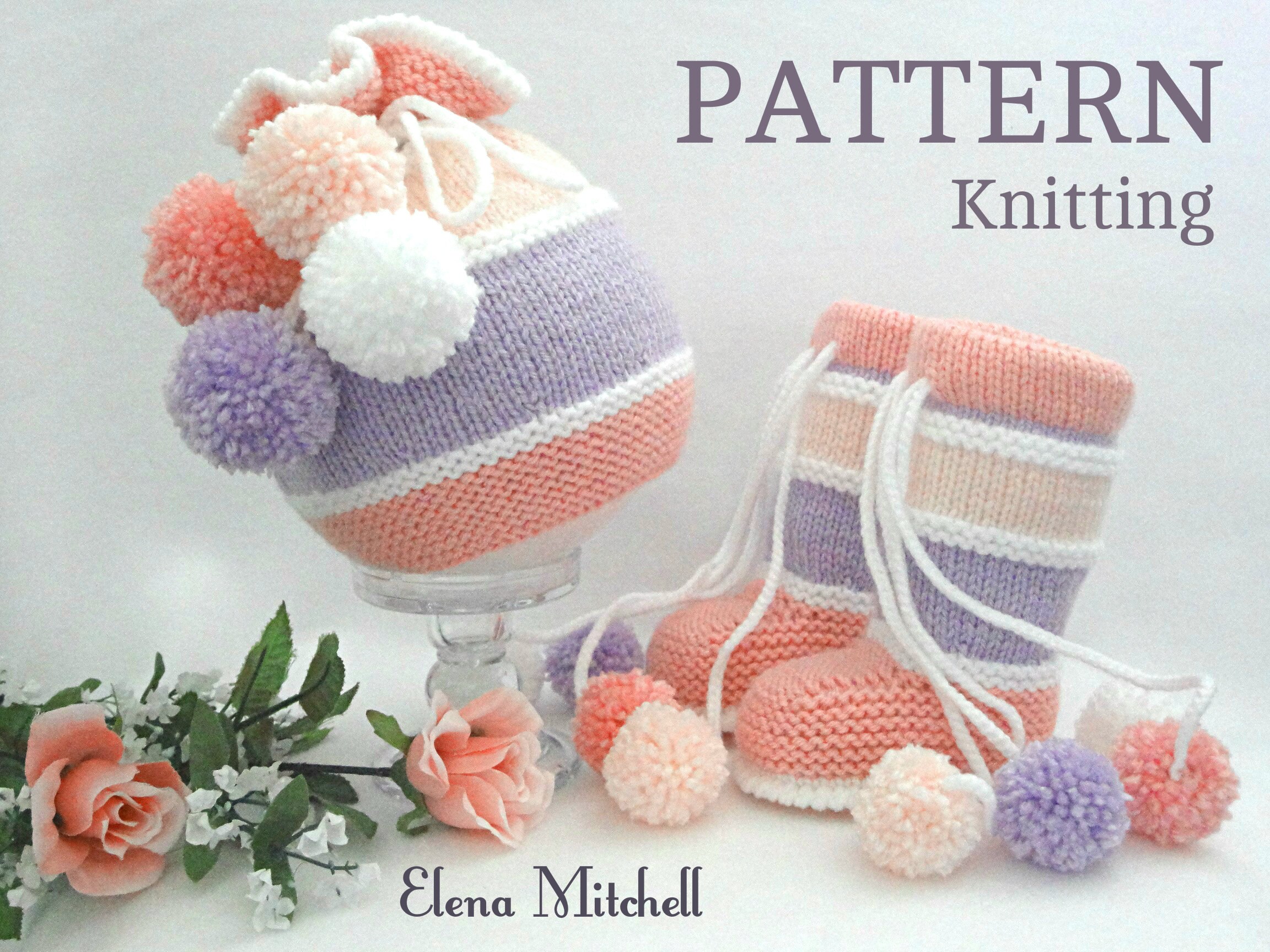 Knitting PATTERN Baby Set Knitted Baby Hat Baby Booties Baby - Etsy