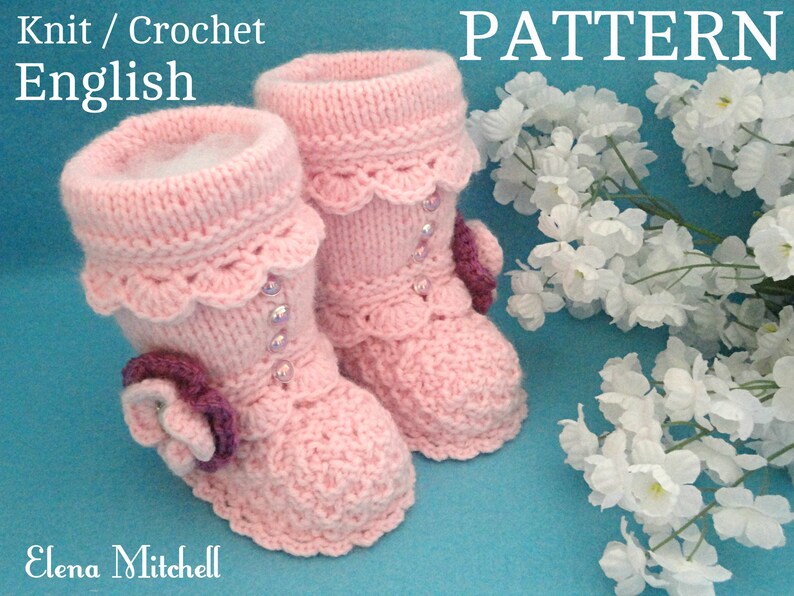 Knitting PATTERN Baby Booties Baby Shoes Knitted Baby Girl - Etsy