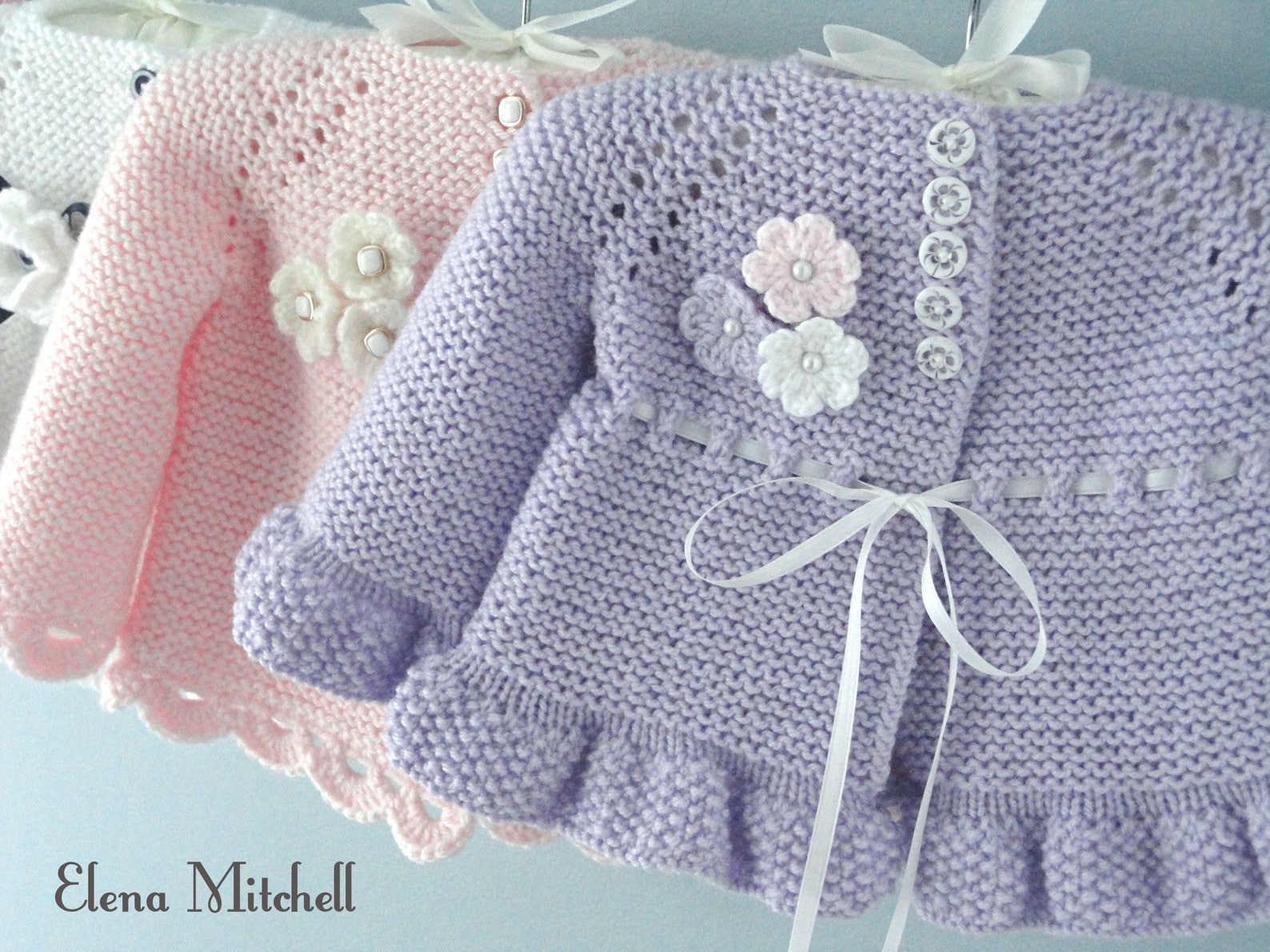 Knitting PATTERN Baby Jacket Baby Cardigan Garter Stitch Baby Hat Baby ...