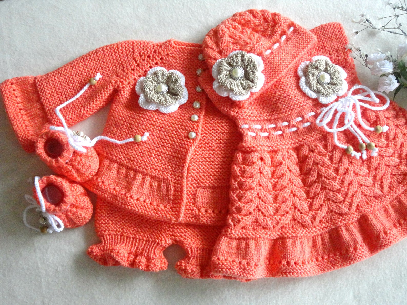 Knitting PATTERN Baby Jacket Baby Girl Cardigan Garter Stitch | Etsy