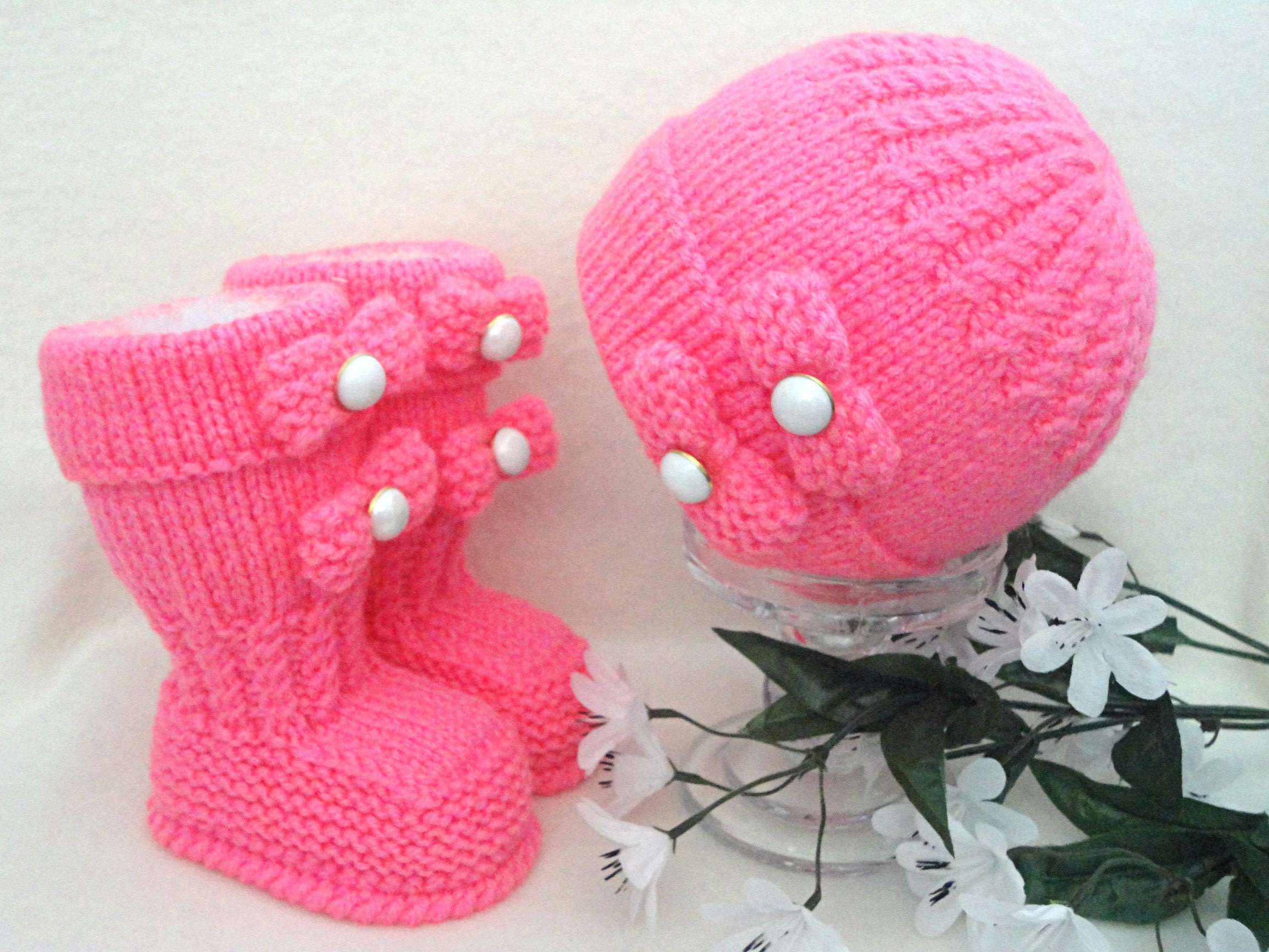 Knitting PATTERN Baby Shoes Baby Booties Baby Hat Baby Beanie - Etsy
