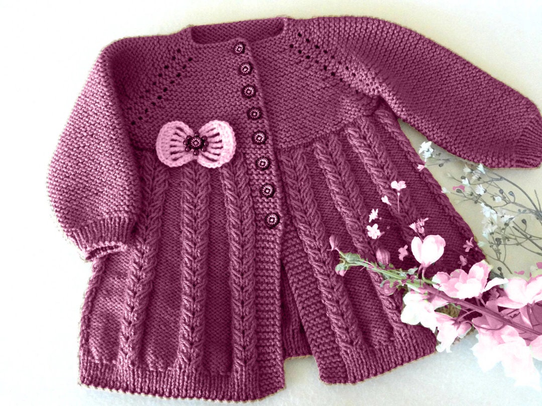 Knitting PATTERN Baby Jacket Knitted Baby Cardigan Knitted Cables Baby ...