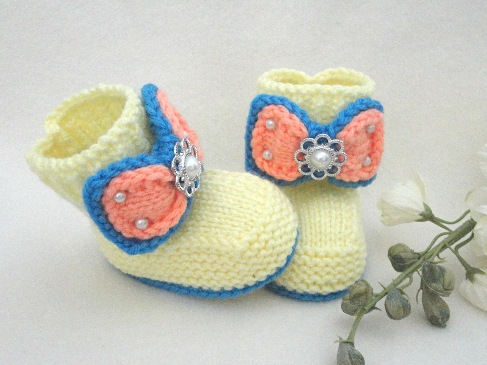 Knitting PATTERN Baby Shoes Baby Booties Knitted Baby Booty Baby Girl ...