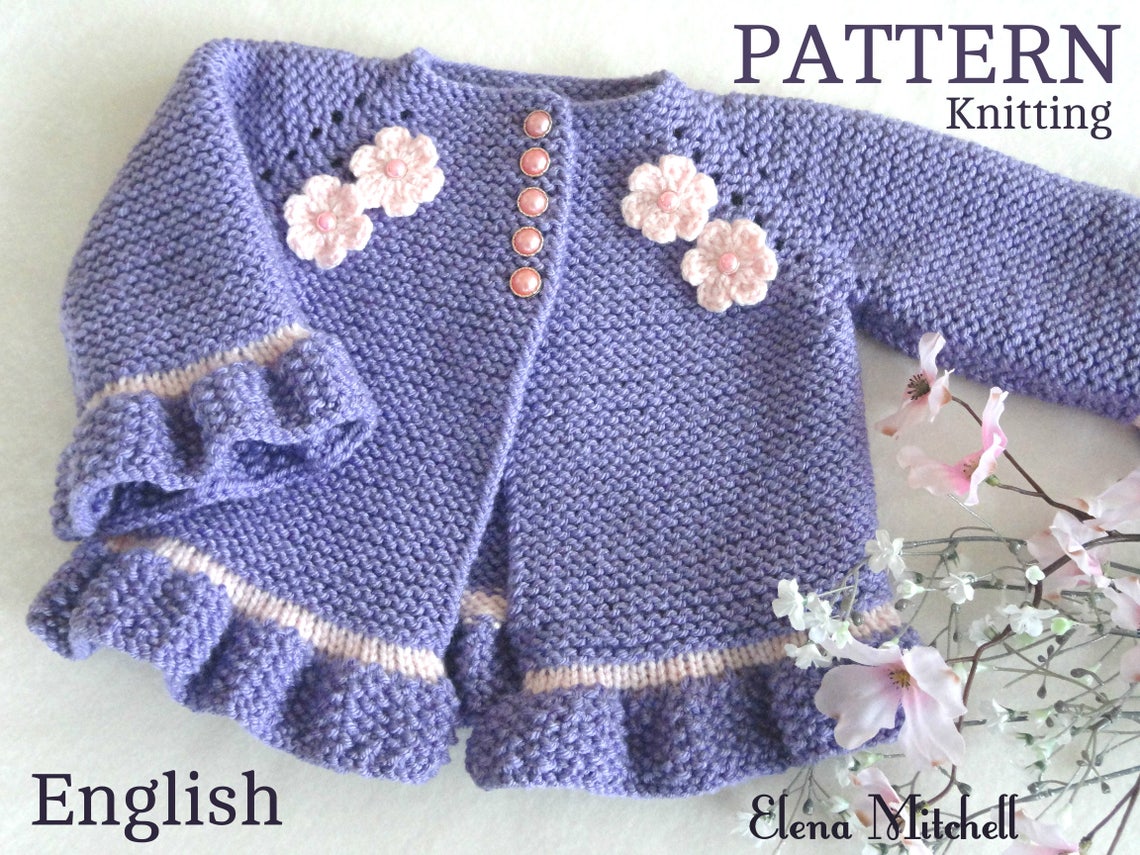 Knitting PATTERN Baby Jacket Baby Cardigan Garter Stitch Knit Pattern ...