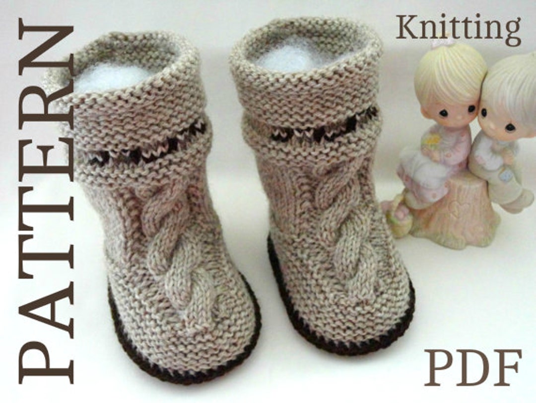 Knitting PATTERN Baby Booties Baby Shoes Pattern Knitted Baby Booties ...